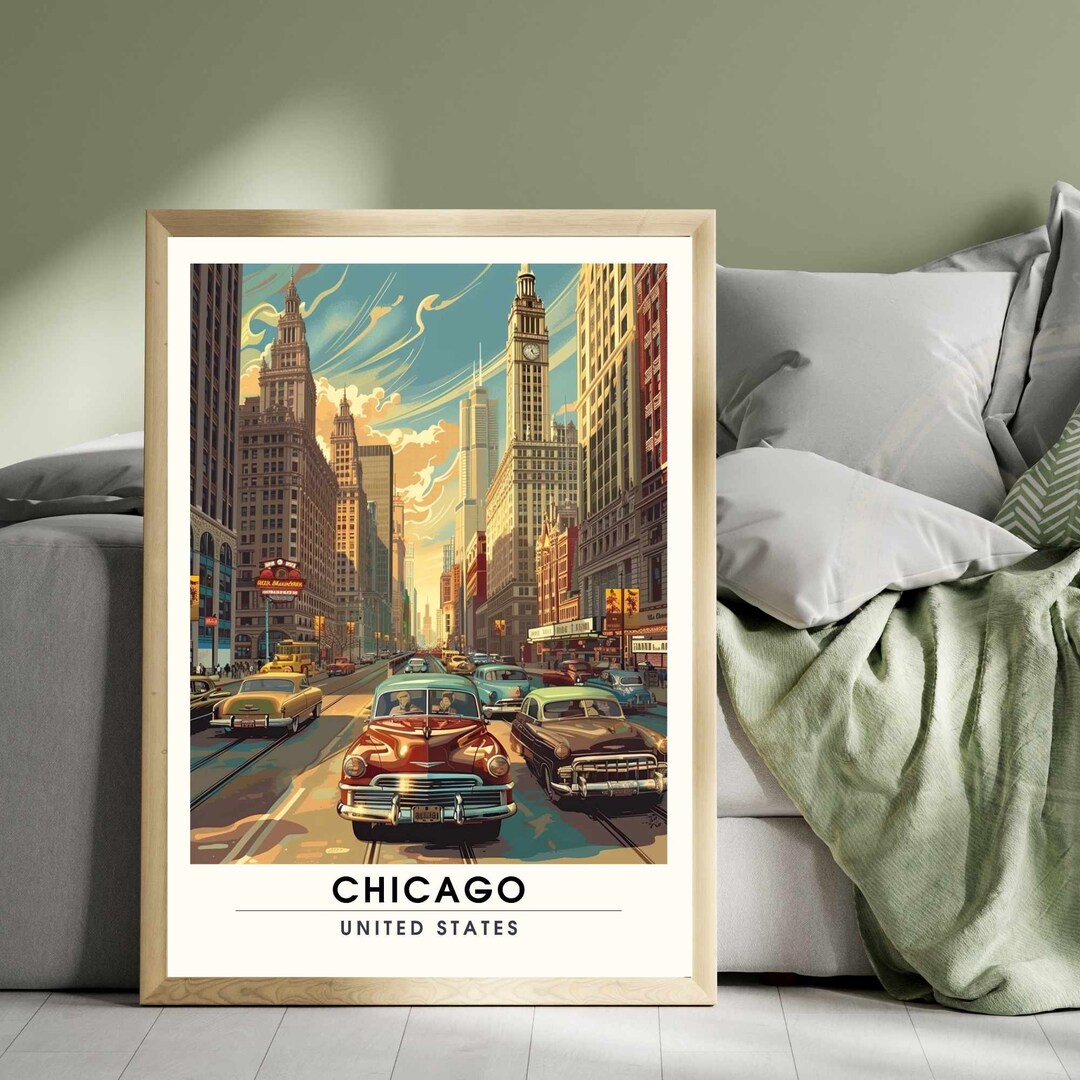 Chicago Printing | Chicago Travel Poster - Chicago Travel Poster - in ...