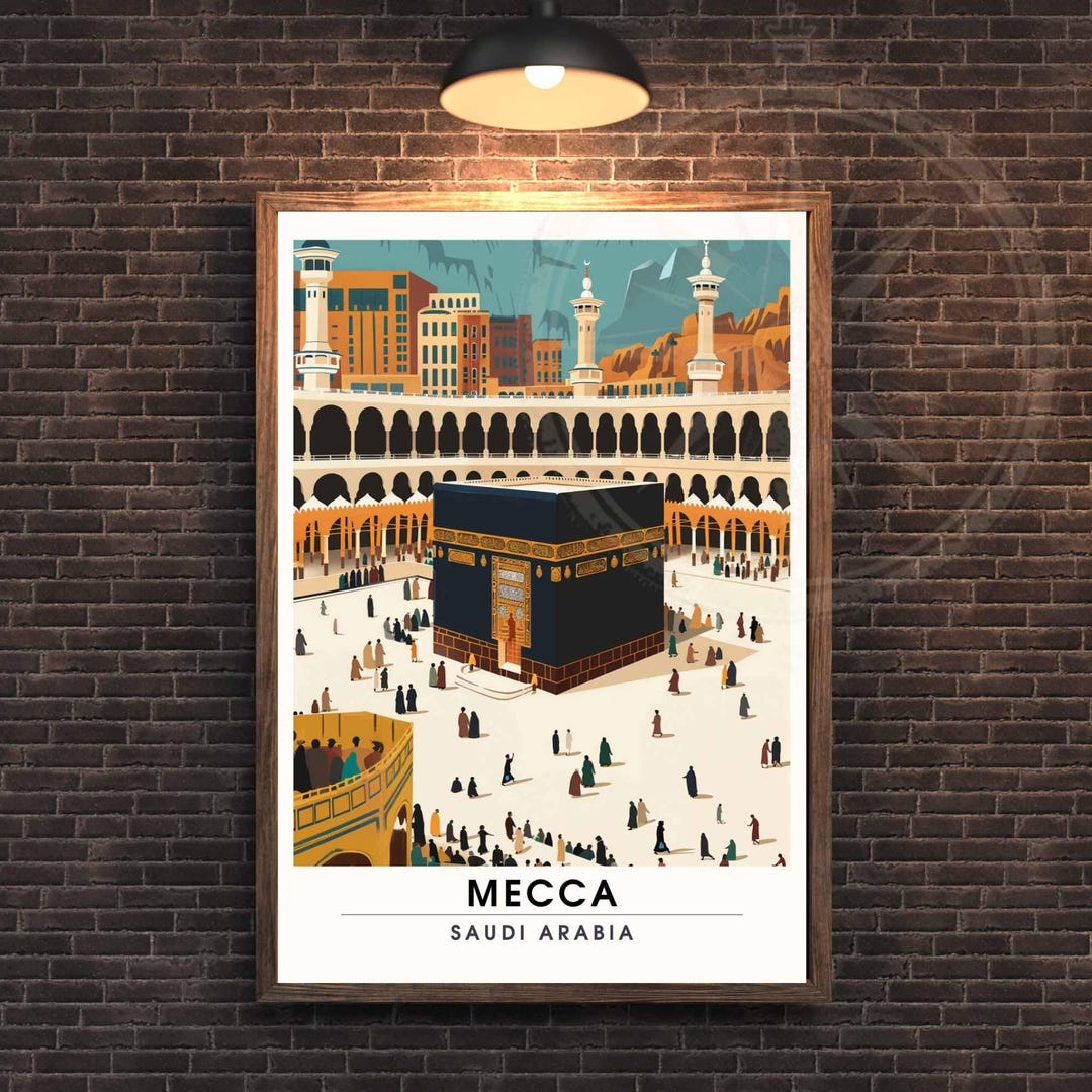 Mecca Poster Travel Poster Mecca, Saudi Arabia the Kaaba up Close - Etsy