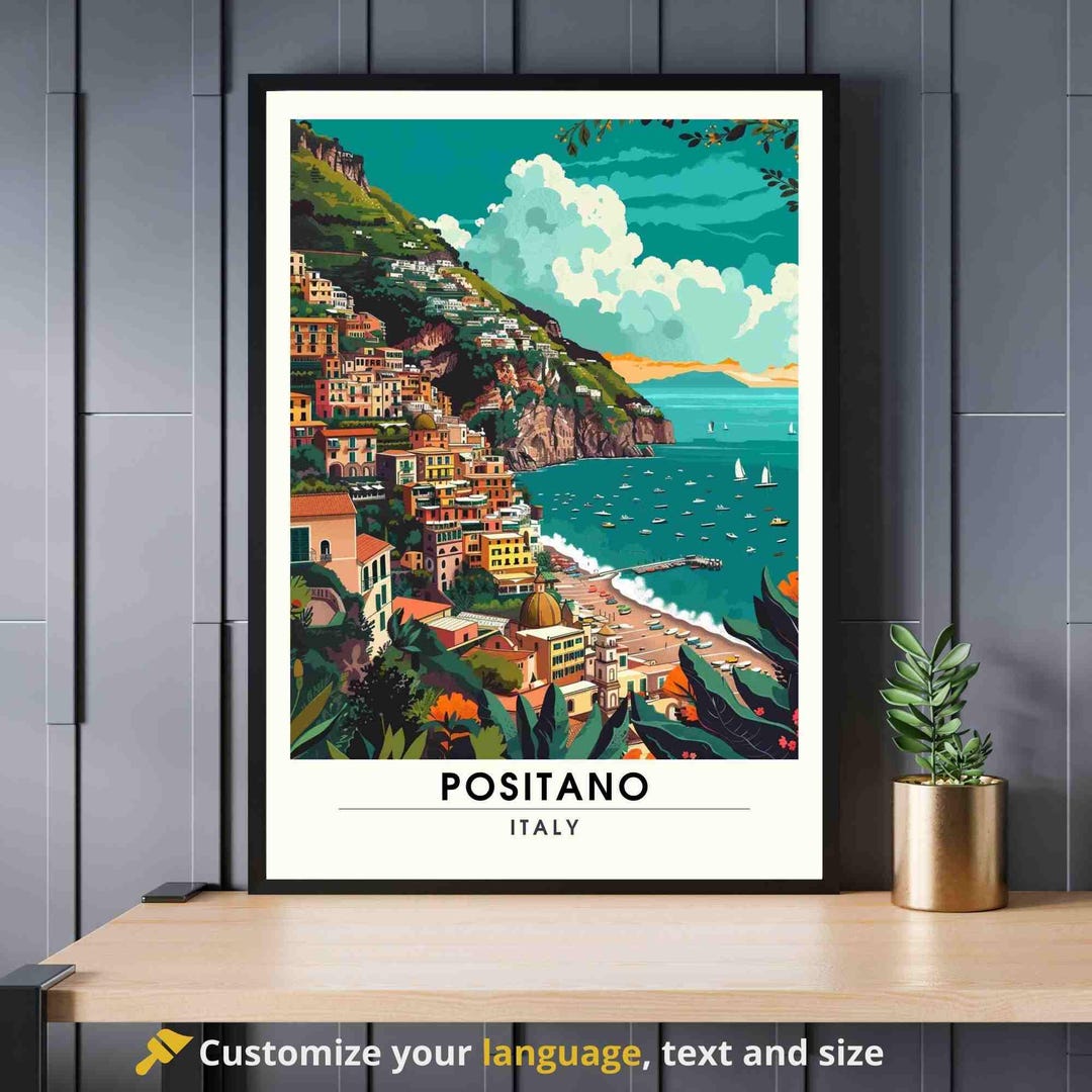 Positano Poster Positano, Italy Print Italy Travel Print View From ...