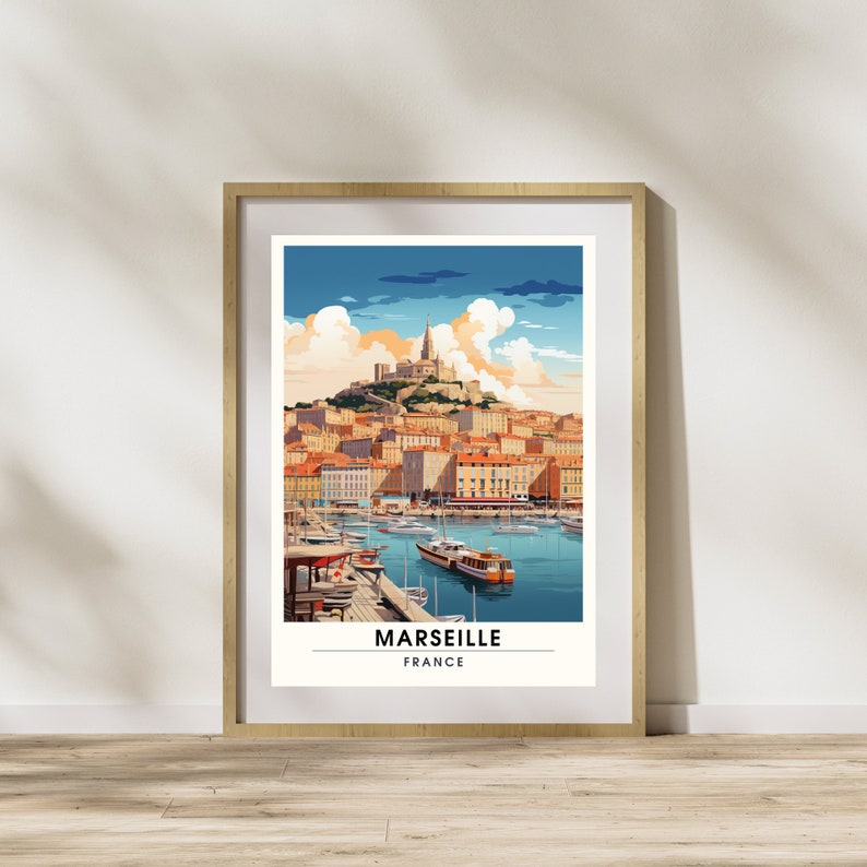 Marseille Poster | Marseille Print | Travel Poster Marseille, France - Etsy