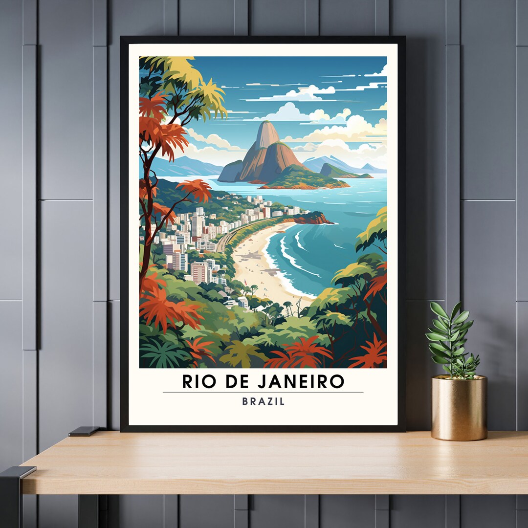 Printing Rio De Janeiro, Brazil Rio De Janeiro Travel Poster - Etsy