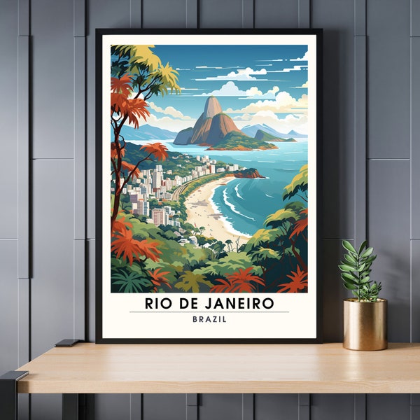 Travel Poster Rio De Janeiro, Brazil | Digital Print - Etsy Australia