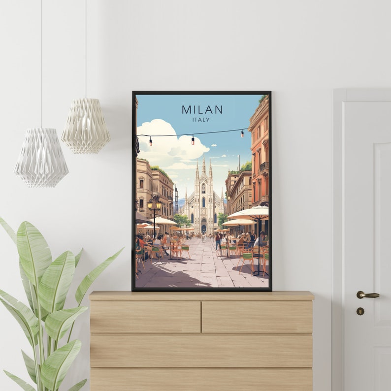 Milan Poster Travel Poster Italy Milan Duomo - Etsy