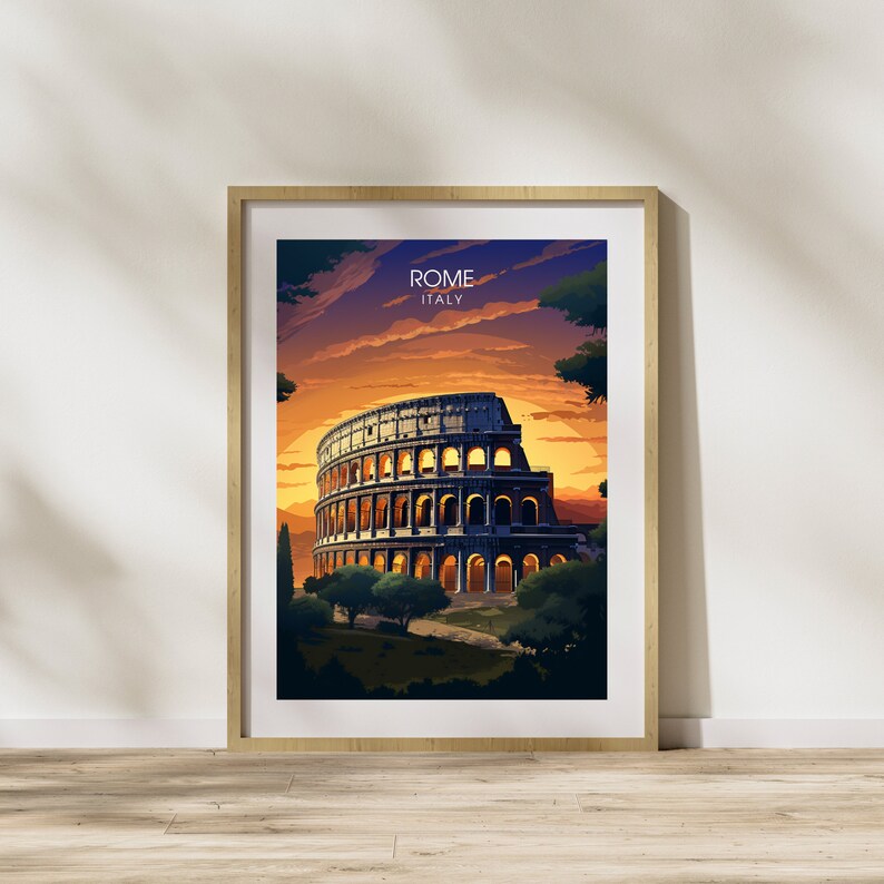 Rome Poster Rome Travel Poster Artistic Journey Print Italian Souvenirs ...