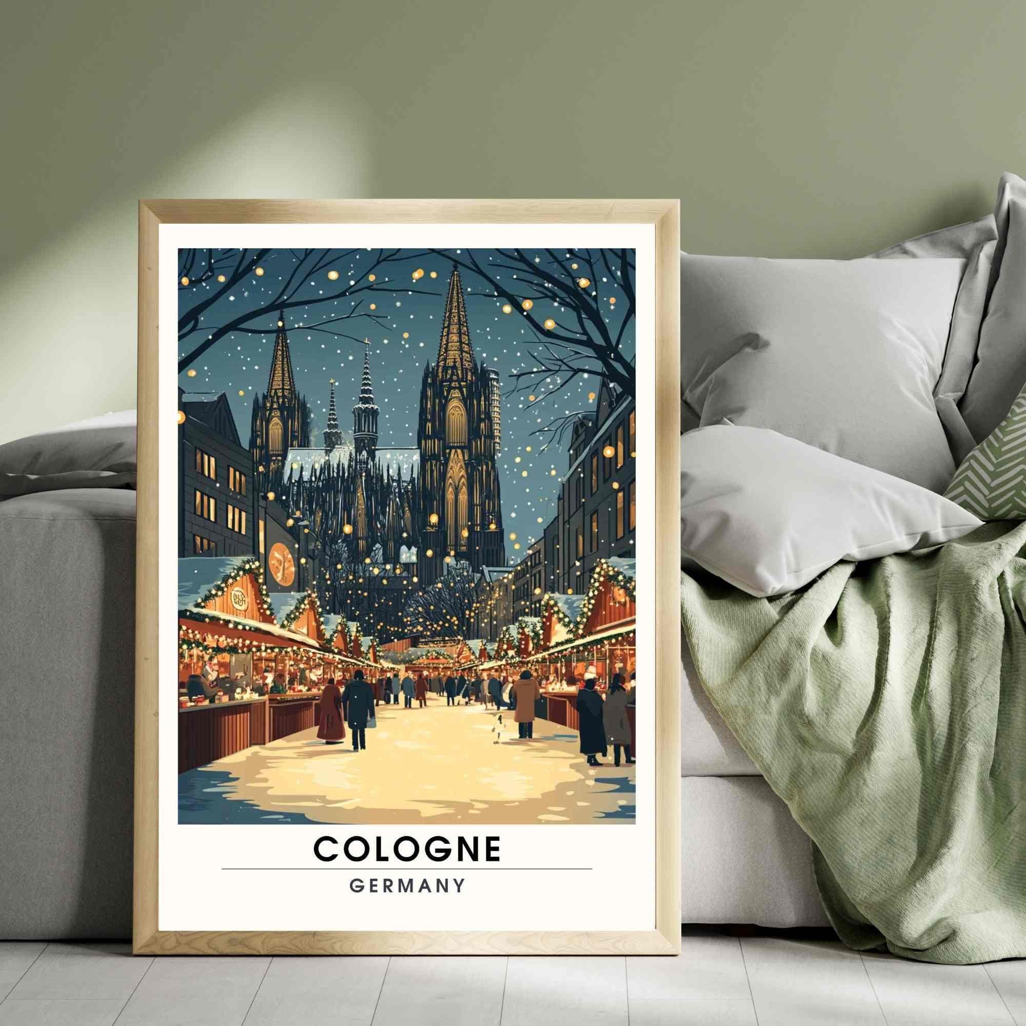 Cologne Christmas Poster | Cologne Print - Cologne in Christmas - Etsy