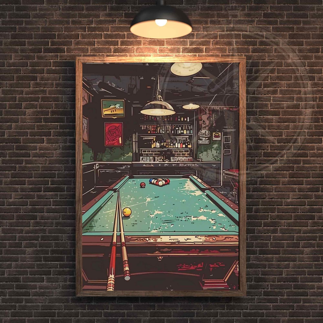 Billiard Poster - Vintage Billiard Table Poster - Etsy