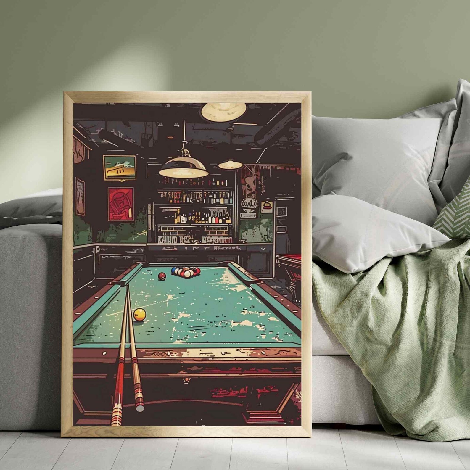 Billiard Poster - Vintage Billiard Table Poster - Etsy