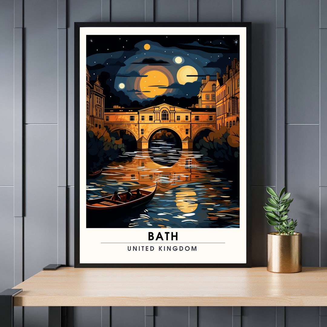 Bath Travel Poster Bath Travel Print Artistic Urban Landscape ...