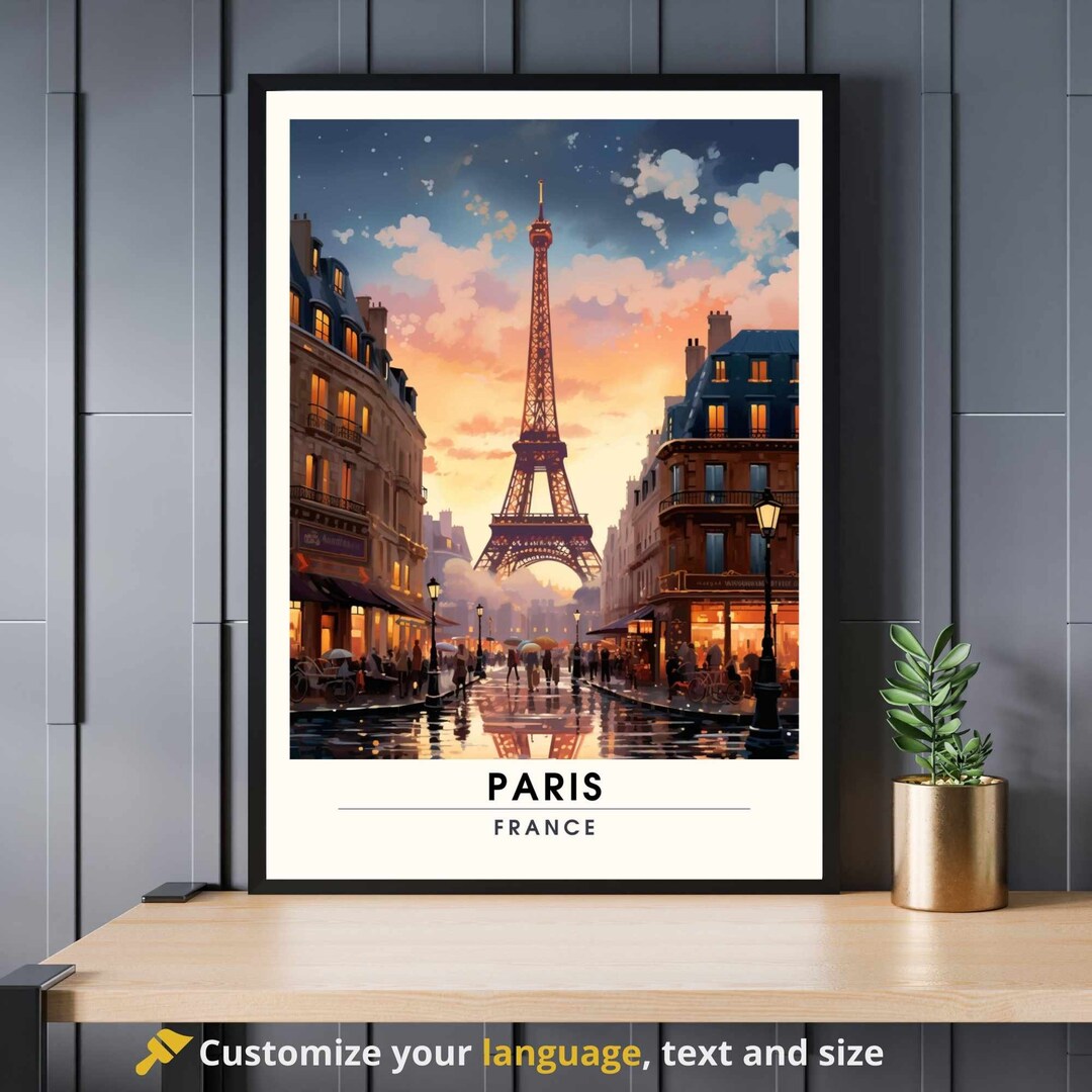 Paris Print | Paris Travel Poster | Paris, France Travel Print - Eiffel ...