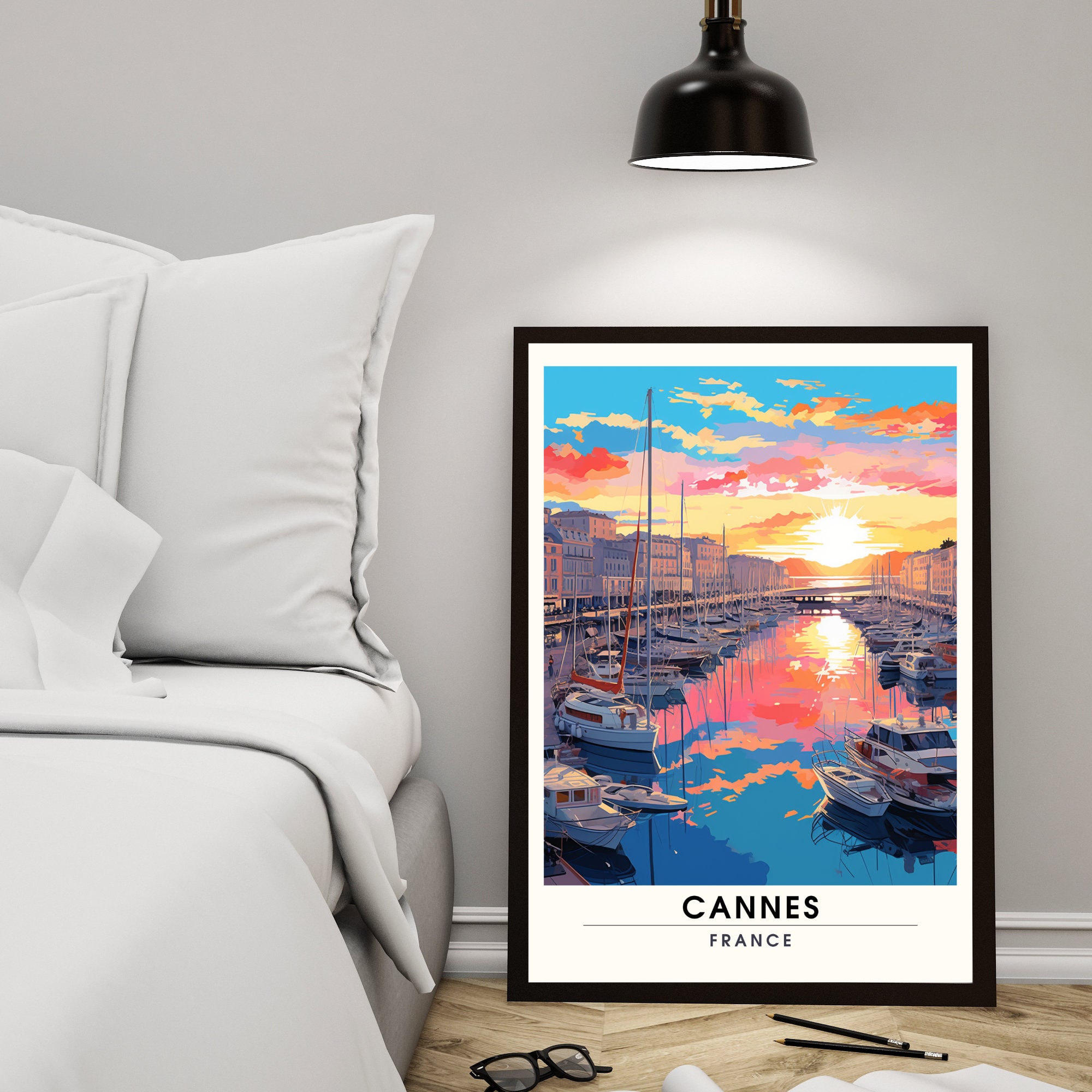 Cannes Poster Cannes Print Travel Poster Cannes, France Poster French ...