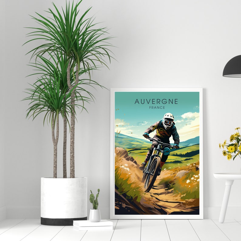 Auvergne Poster Mountain Bike Poster Mountain Bike Print Auvergne ...