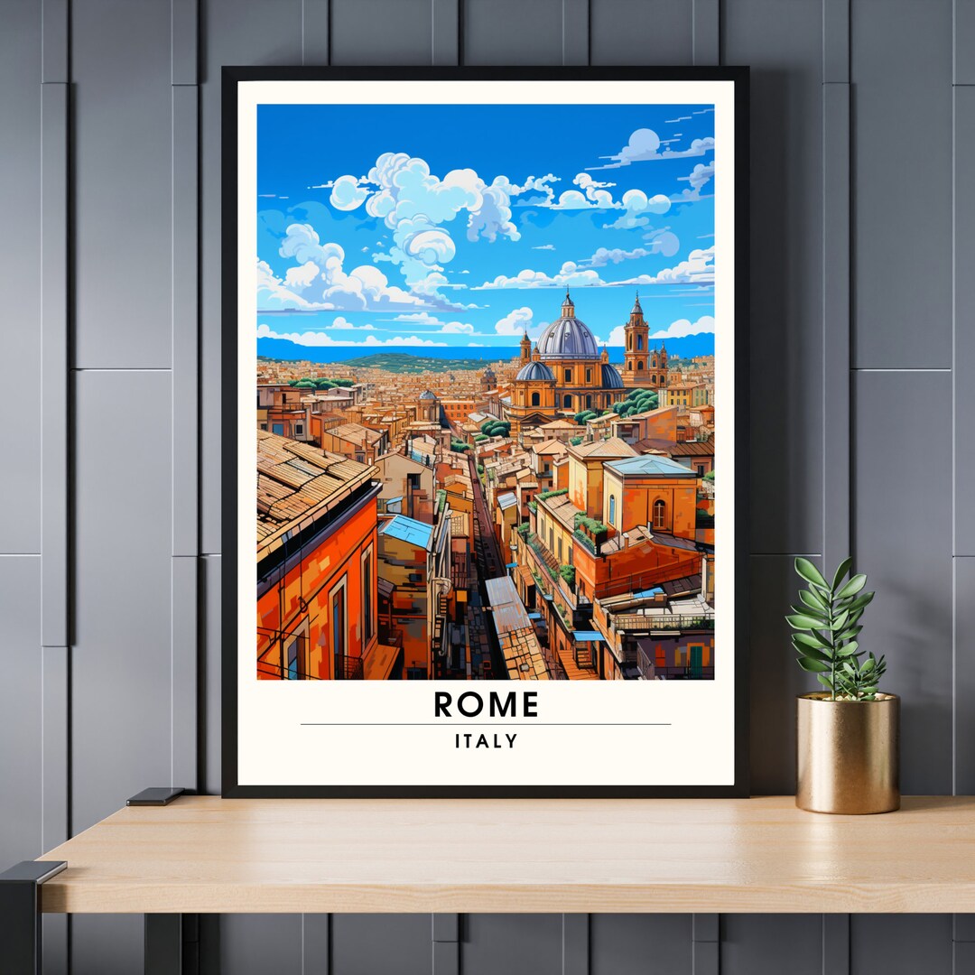 Rome Poster | Rome Travel Poster - Artistic Journey Print - Italian ...