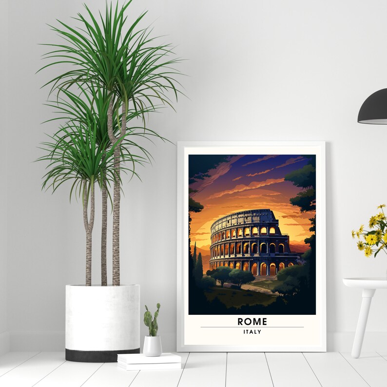 Rome Poster | Rome Travel Poster - Artistic Journey Print - Italian ...