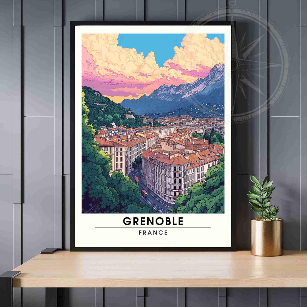 Grenoble Poster | Grenoble Travel Print, France - Etsy