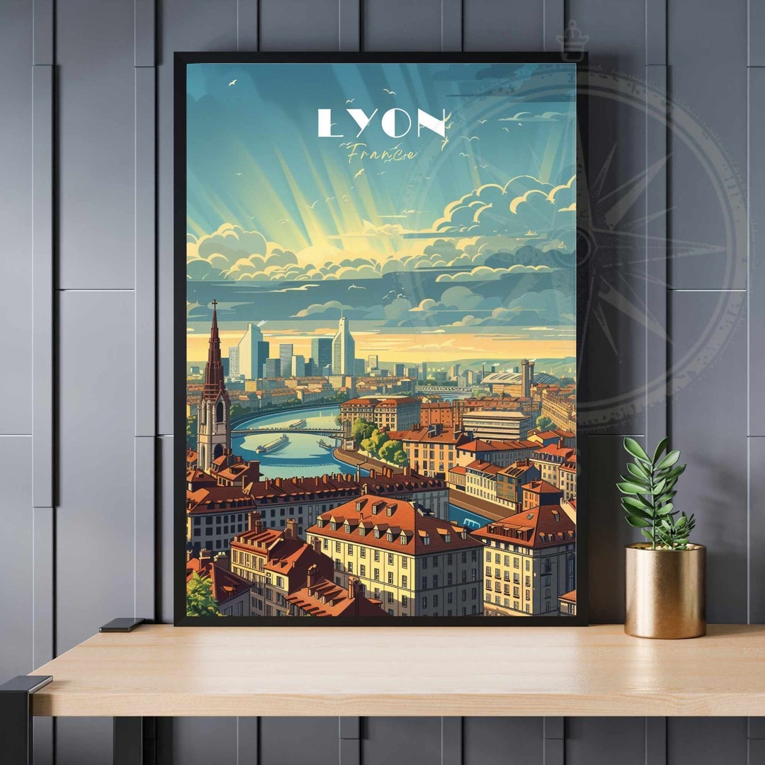 Print Lyon Lyon Travel Poster Poster Lyon, France - Etsy