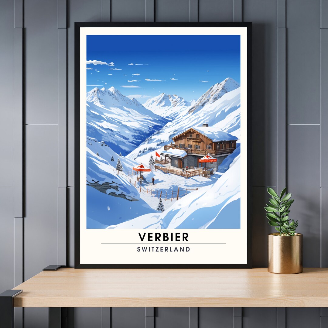 Poster Verbier, Switzerland Printing Verbier Verbier Travel Poster ...