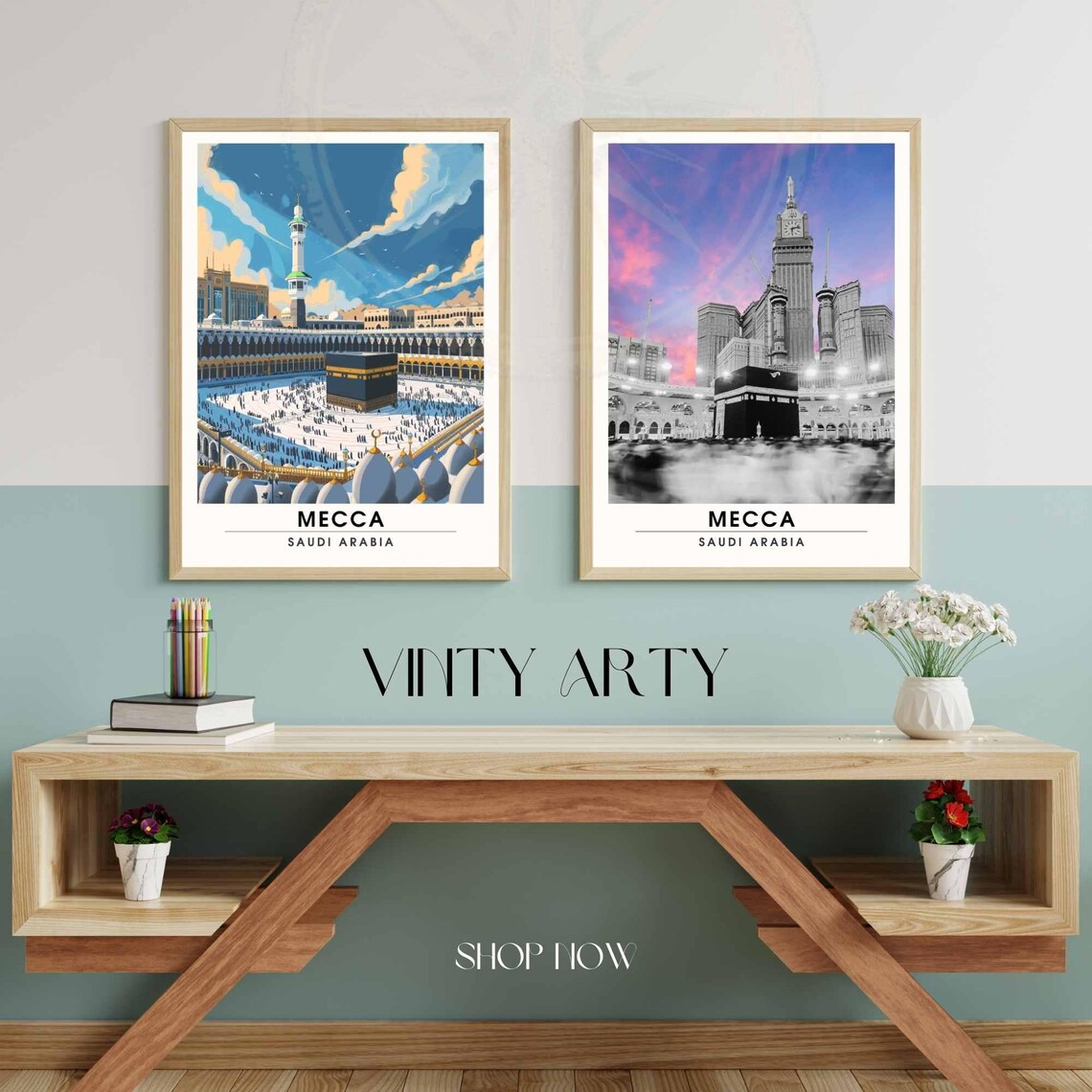 Mecca Poster | Travel Poster Mecca, Saudi Arabia | the Kaaba - Etsy
