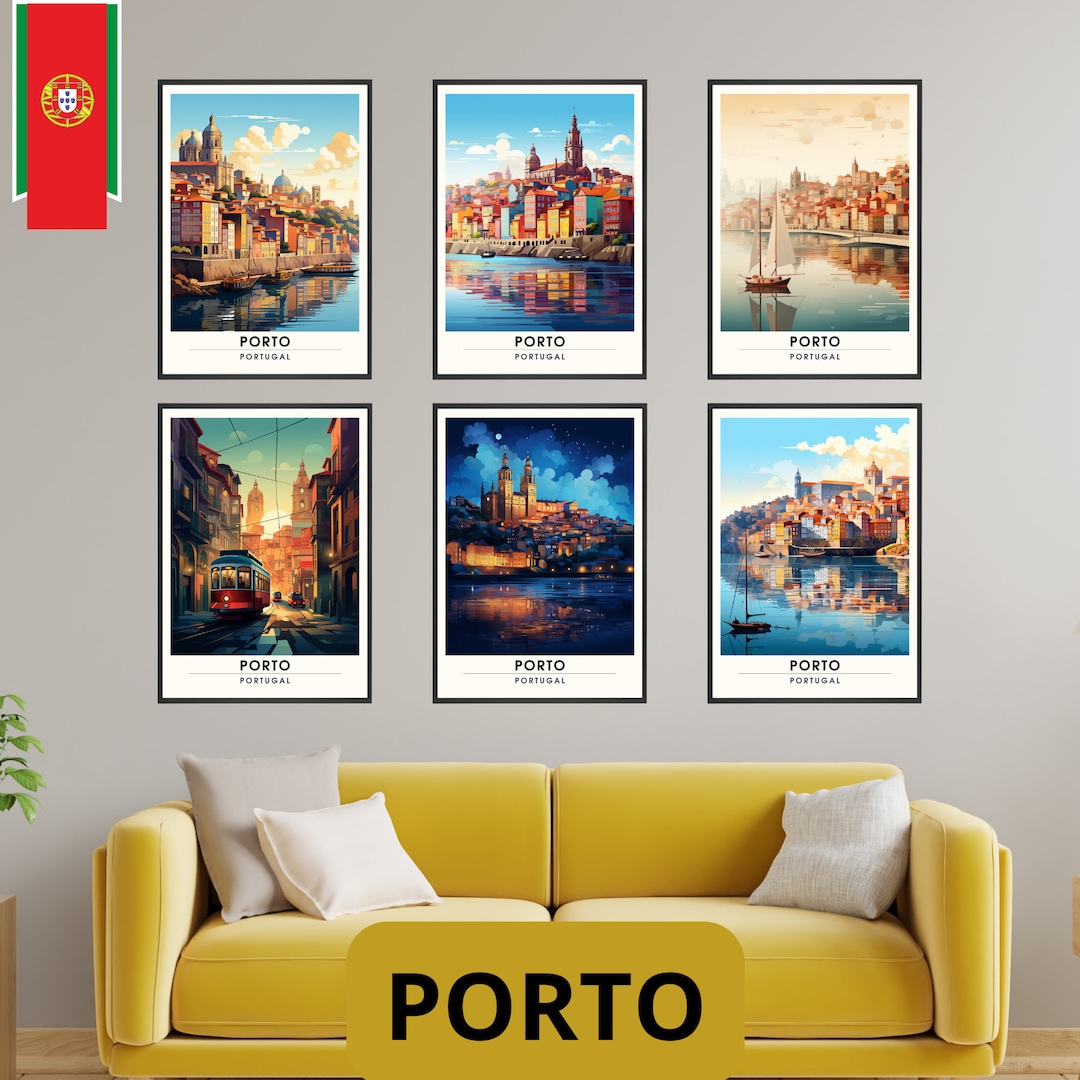 Porto Poster Set Porto Travel Poster Set of 6 Poster Porto, Portugal - Etsy