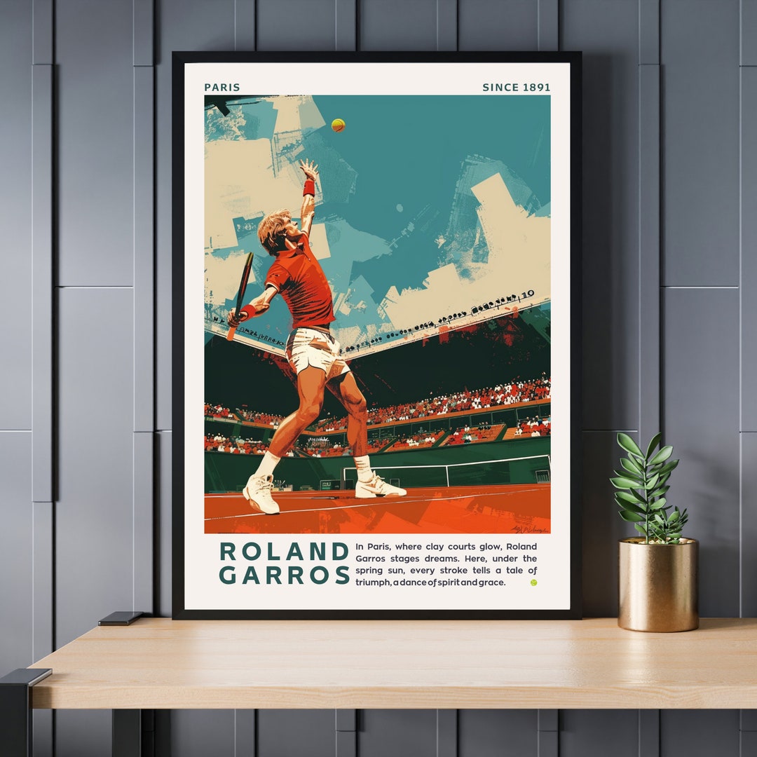 Vintage Roland Garros Poster Roland Garros Print Tennis Poster - Etsy