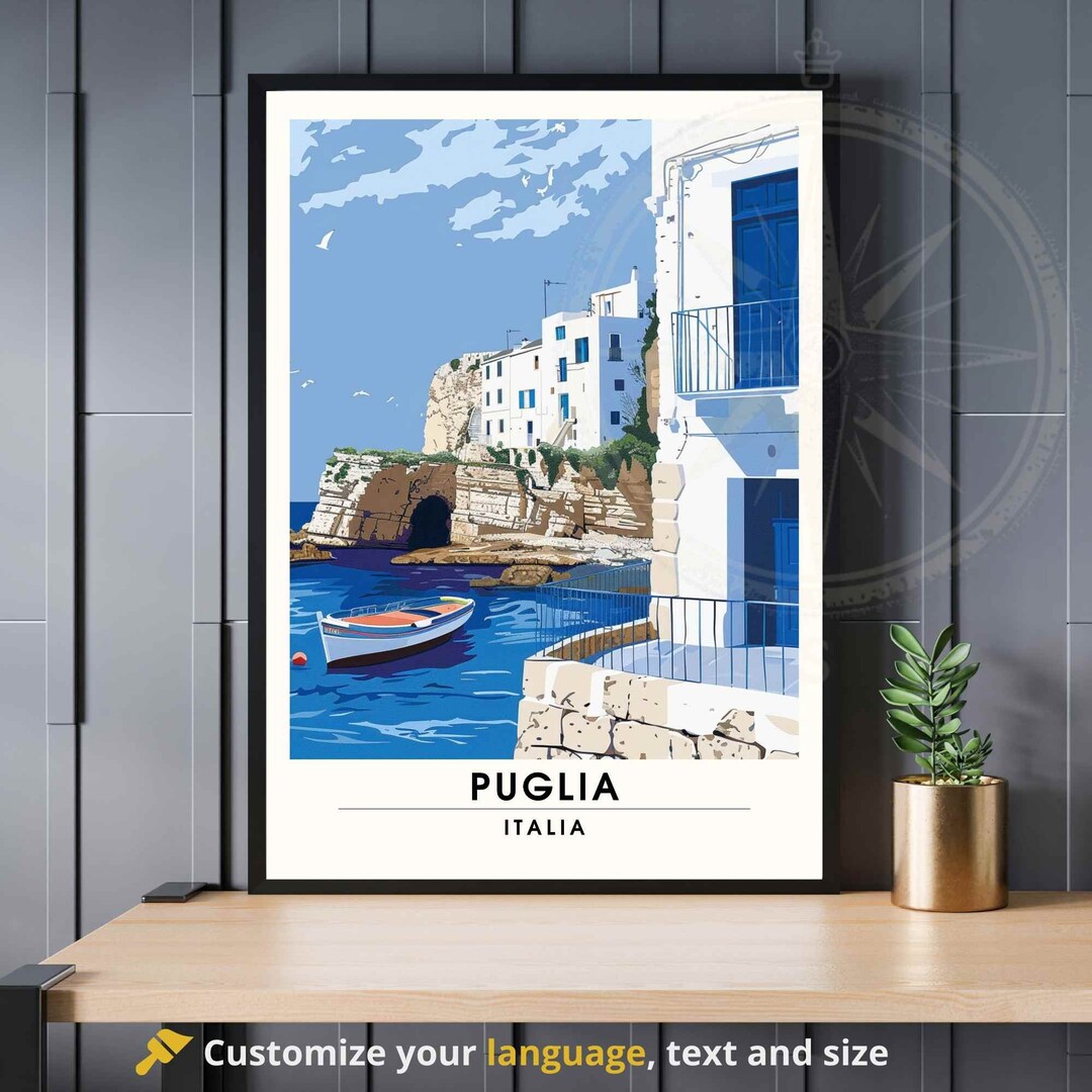 Puglia Print - Travel Poster Puglia, Italy - Apulia - Etsy