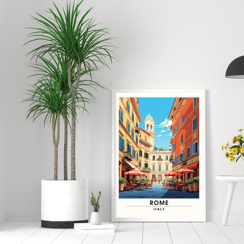Rome Poster Rome Travel Poster Artistic Journey Print Italian Souvenirs ...
