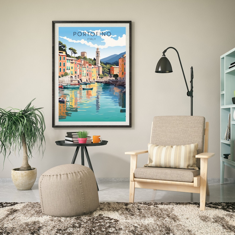 Portofino Poster Travel Poster Italy Portofino Print - Etsy