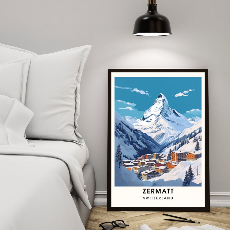 Zermatt, Switzerland Travel Poster | Printing Zermatt | Zermatt Travel ...