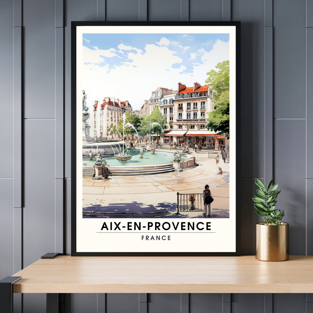 Printing Aix-en-provence Travel Print Aix-en-provence, France - Etsy