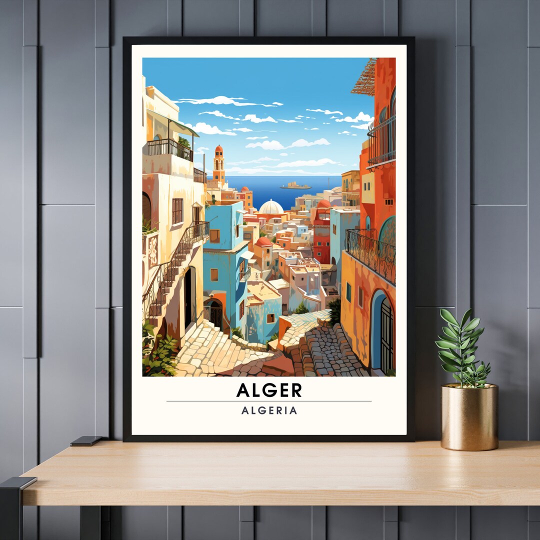 Algiers Poster Algiers Travel Poster Poster Casbah of Algiers Algeria ...
