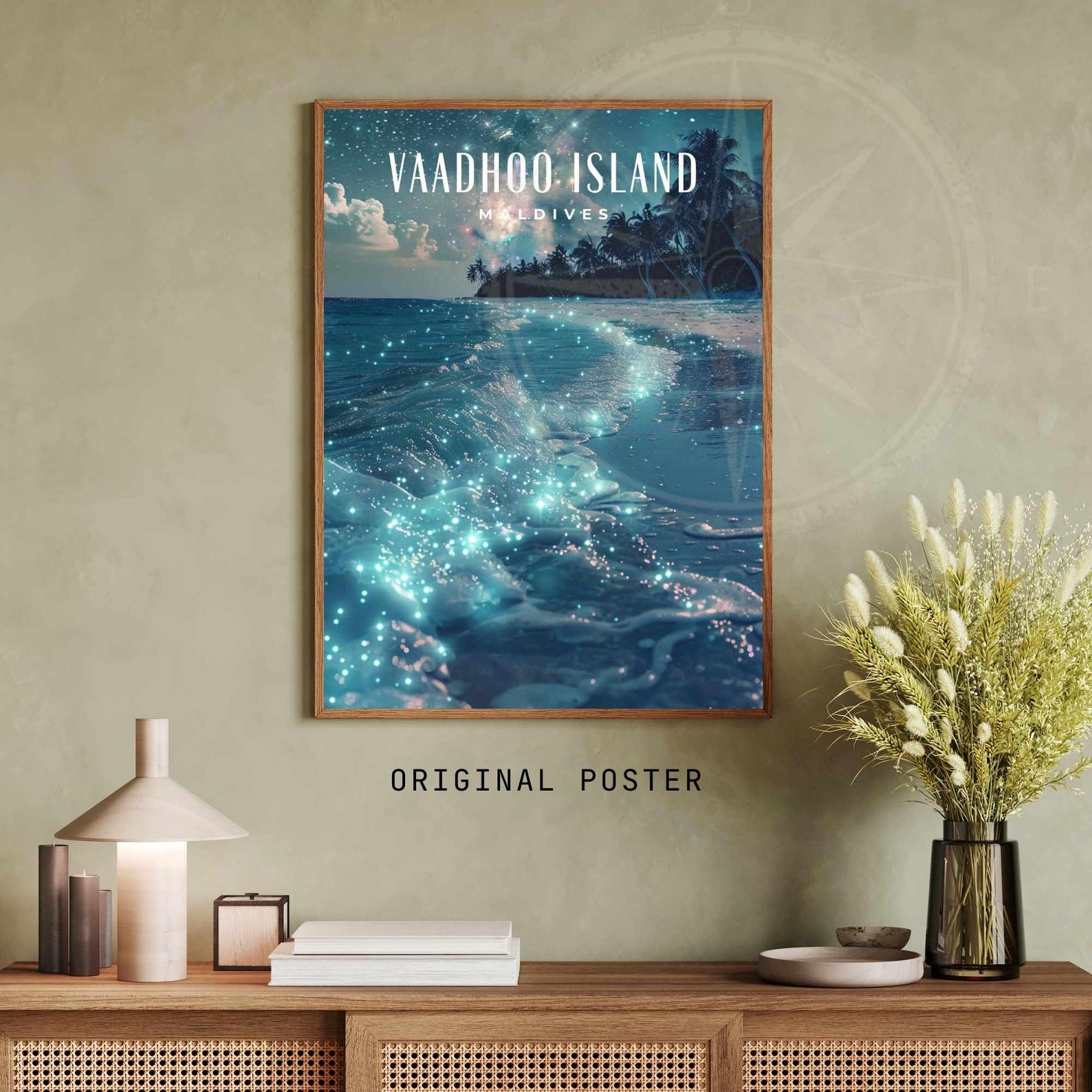 Vaadhoo Island Poster | Travel Poster the Maldives | Vaadhoo Island ...