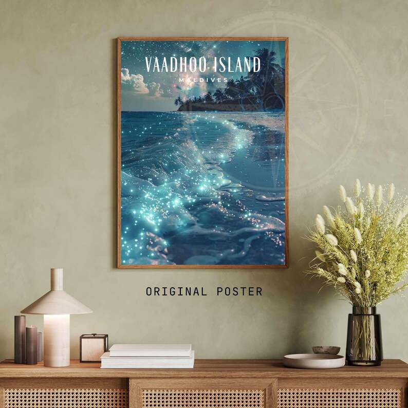 Vaadhoo Island Poster | Travel Poster the Maldives | Vaadhoo Island ...