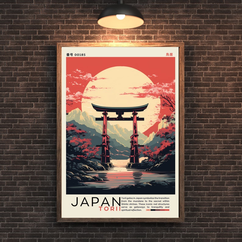 Japan Print Vintage Japan Poster Torii Door Poster Torii Print, Japan ...