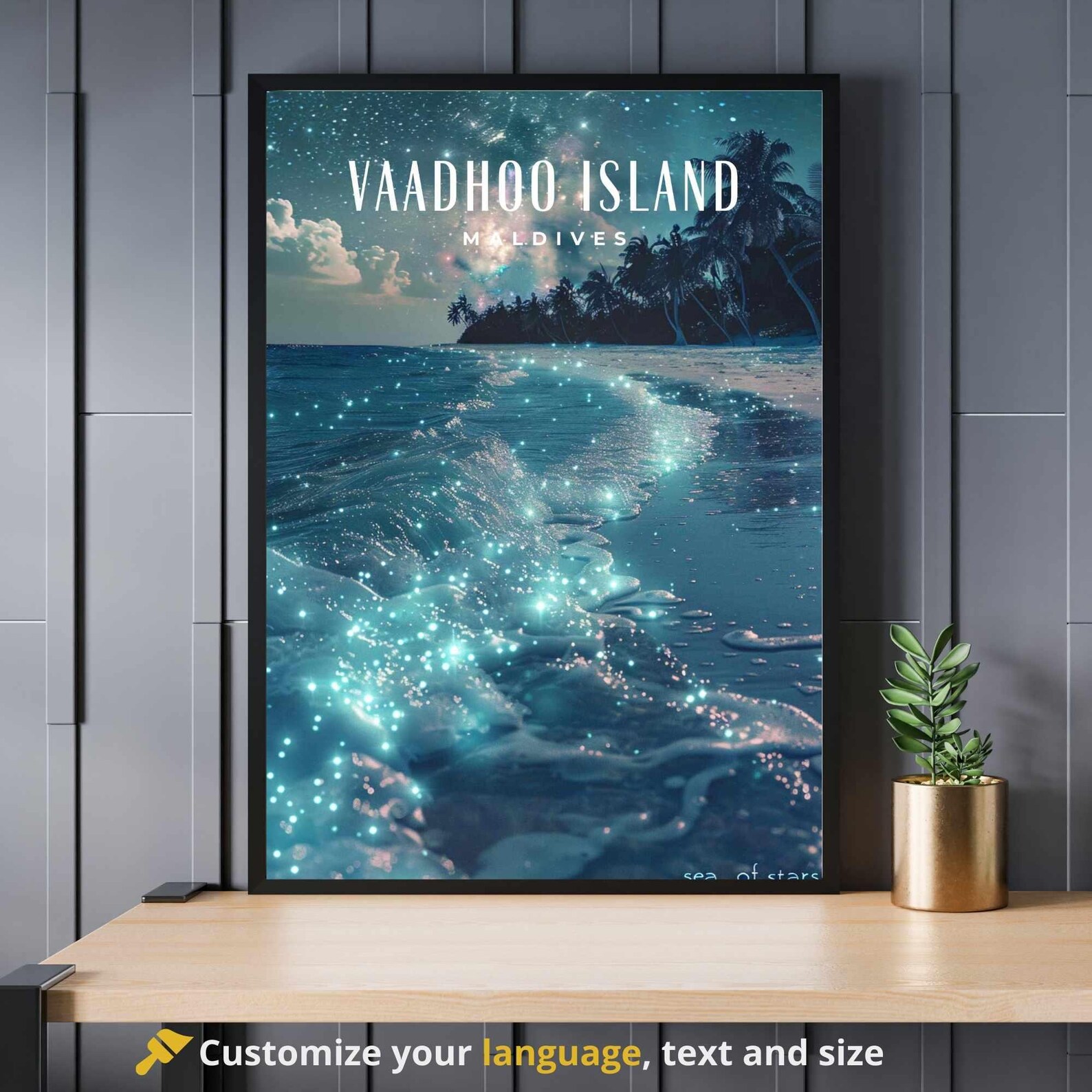 Vaadhoo Island Poster | Travel Poster the Maldives | Vaadhoo Island ...