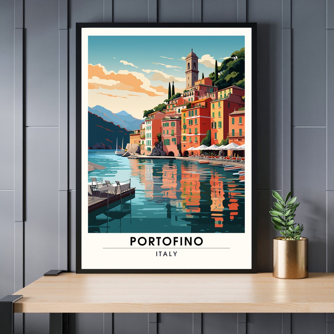 Portofino Print Portofino Travel Pster - Etsy