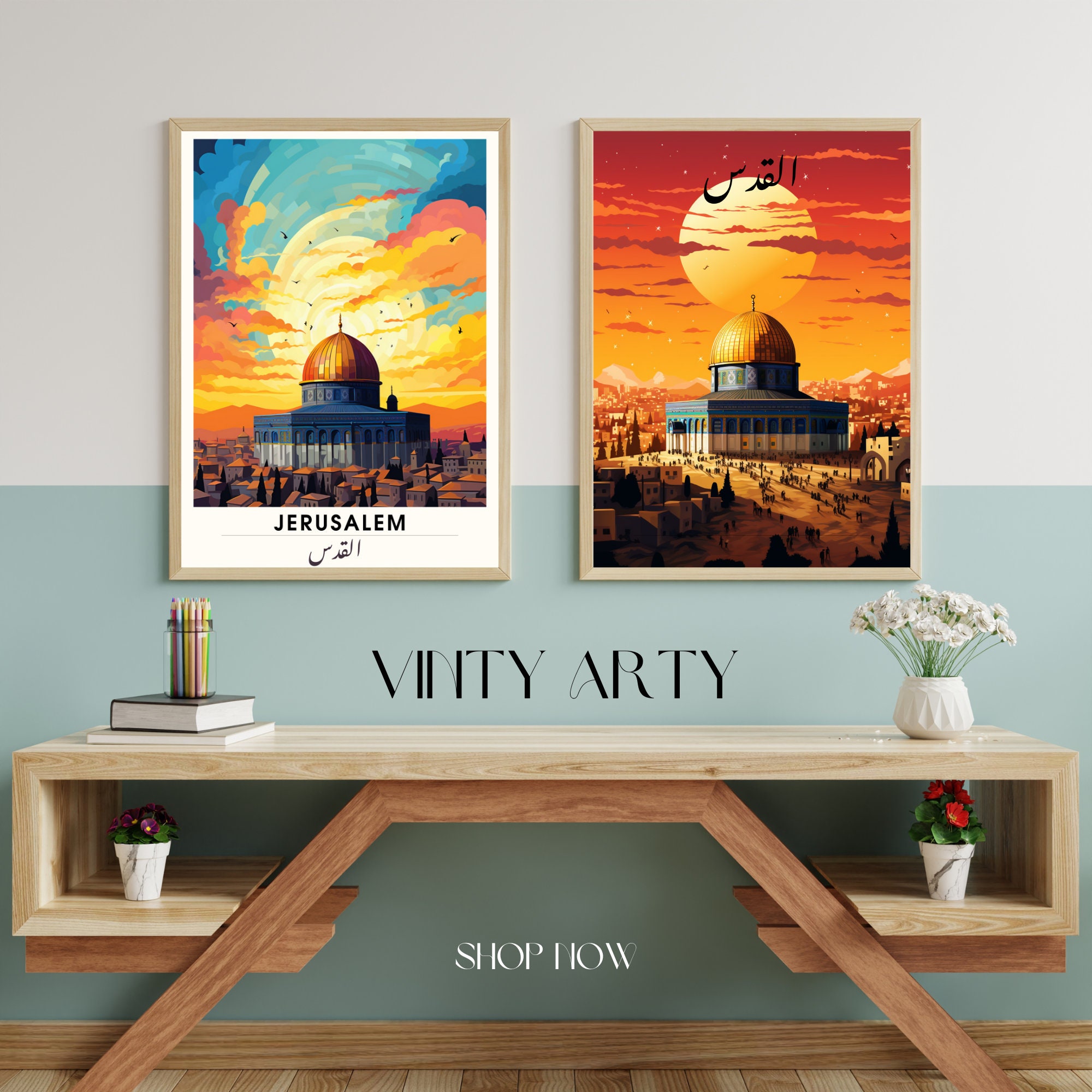 Jerusalem Poster | Jerusalem Travel Print | Al-quds Print | the Dome of ...