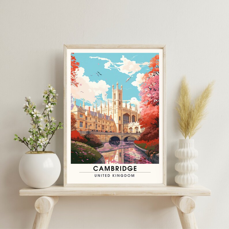Cambridge Poster | Cambridge Travel Print | Cambridge Print ...
