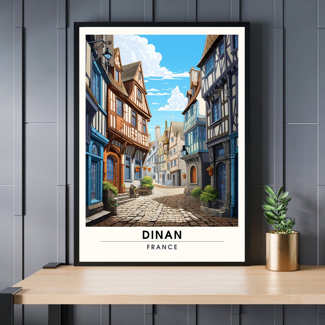 Dinan Print | Dinan Travel Poster | Dinan, France Travel Print ...