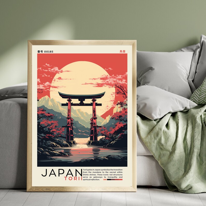 Japan Print Vintage Japan Poster Torii Door Poster Torii Print, Japan ...