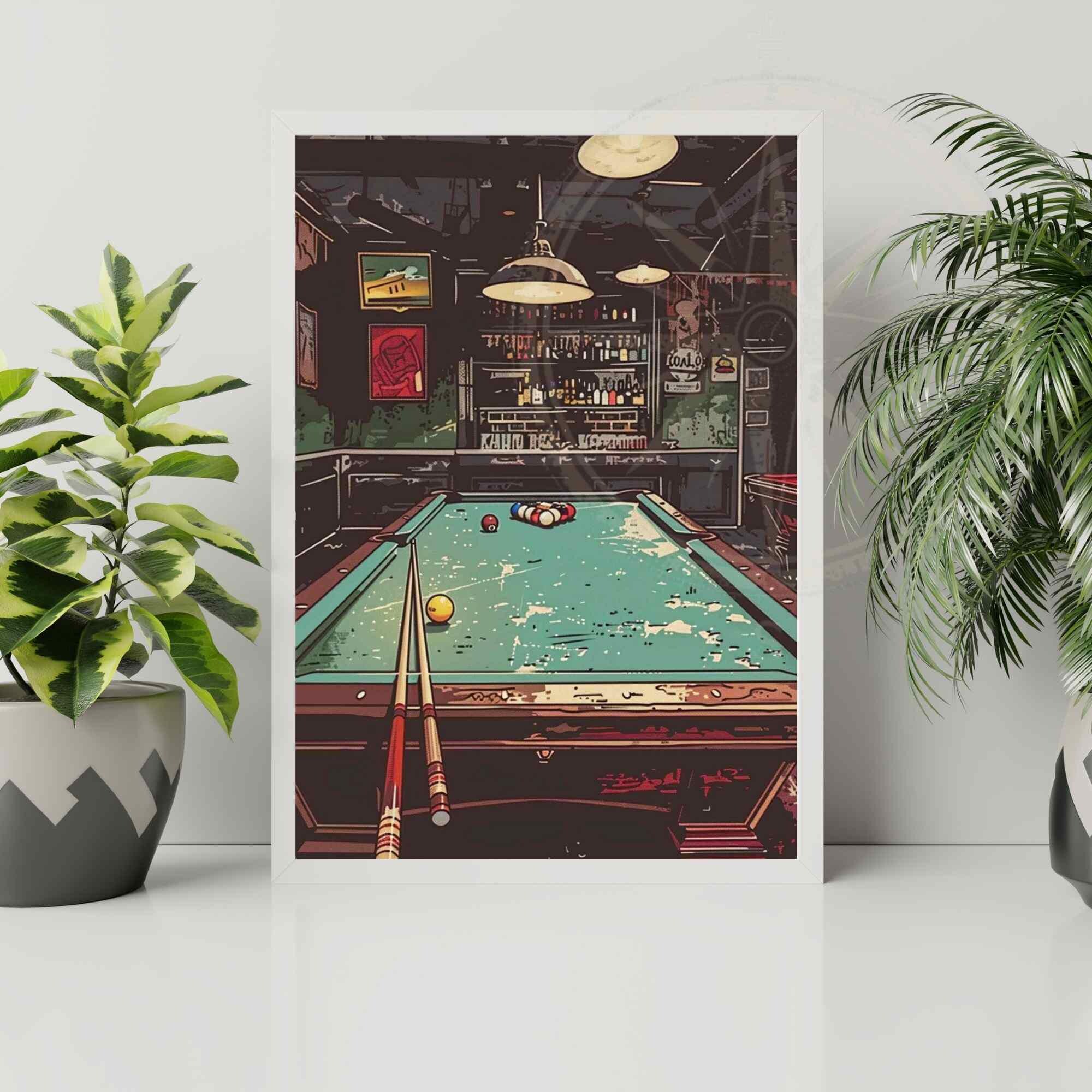 Billiard Poster - Vintage Billiard Table Poster - Etsy