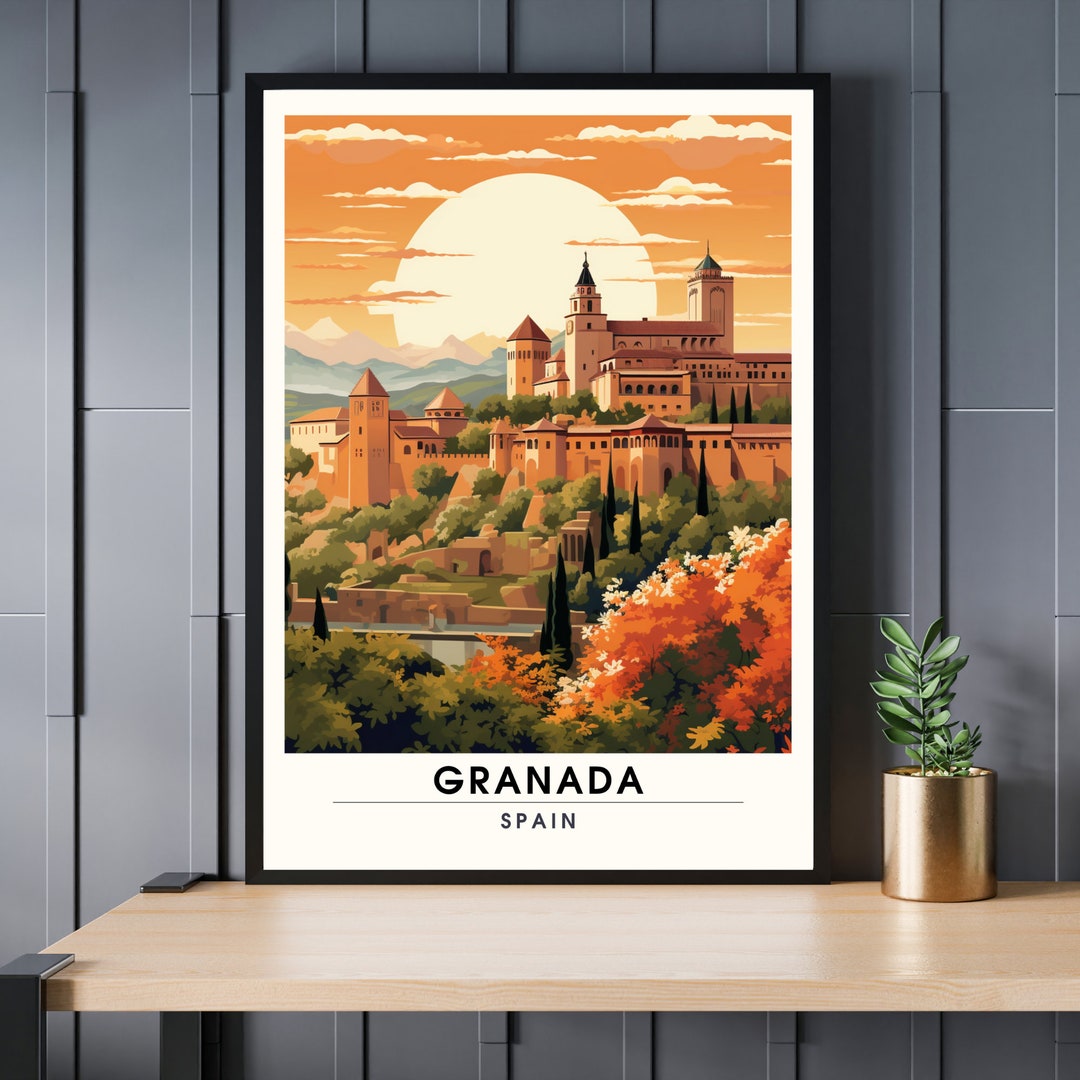 Grenade Print, Spain | Travel Print Grenada - Etsy
