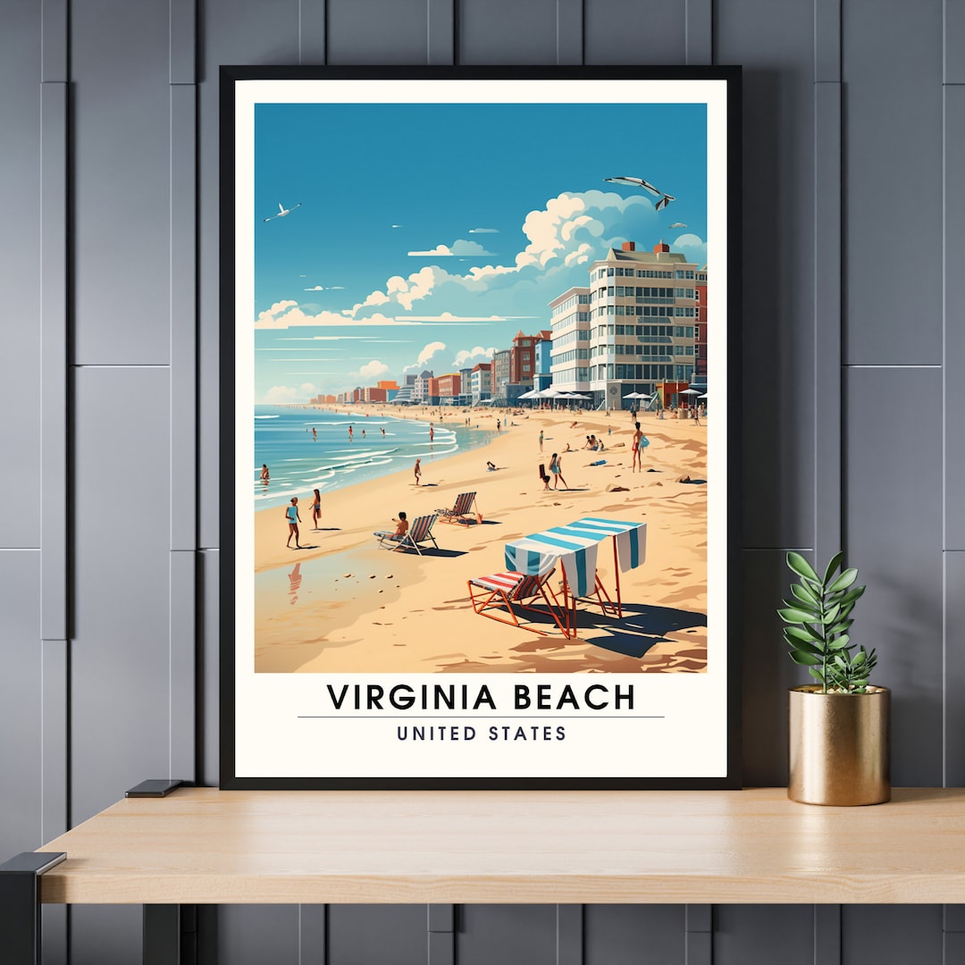 Virginia Beach Print Virginia Beach Travel Print - Etsy