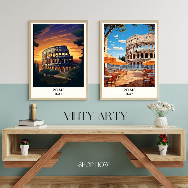 Rome Poster Rome Travel Poster Artistic Journey Print Italian Souvenirs ...