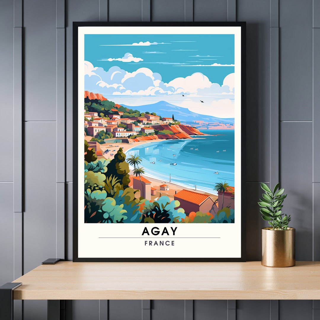 Agay Print | Agay Travel Poster | Travel Print Agay, France | French ...