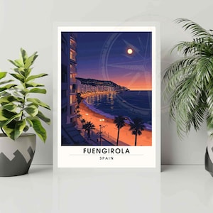 Fuengirola Poster | Fuengirola Print - Spain - by Night - Etsy