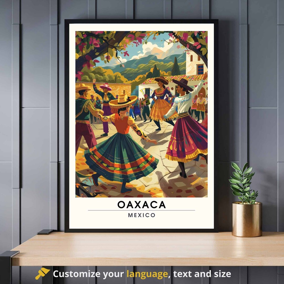 Oaxaca Poster | Oaxaca Print, Mexico Travel Poster | Oaxaca Printing ...