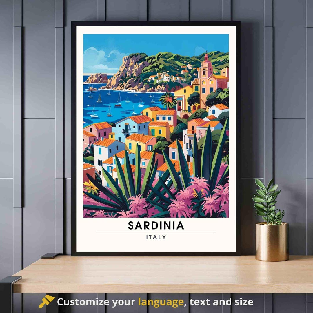 Sardinia Poster | Sardinia, Italy Print | Italy Travel Print - Etsy