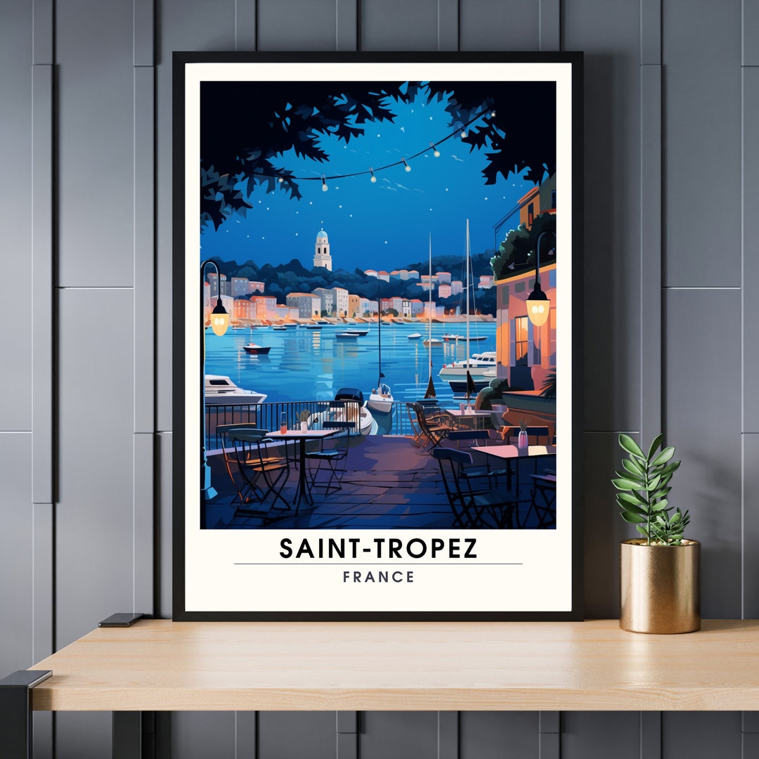 St. Tropez Print Saint Tropez at Night - Etsy Australia