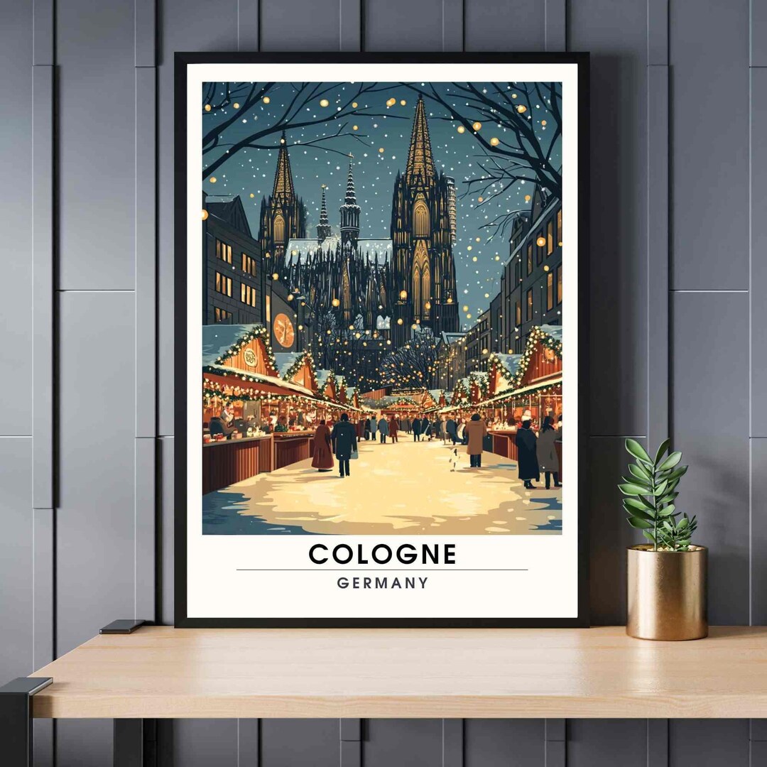 Cologne Christmas Poster | Cologne Print - Cologne in Christmas - Etsy