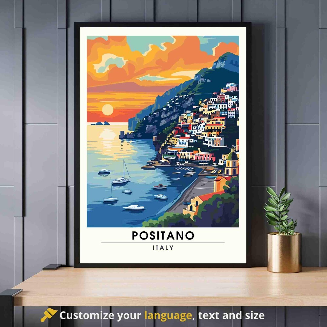 Positano Poster Positano, Italy Print Italy Travel Print Positano at ...
