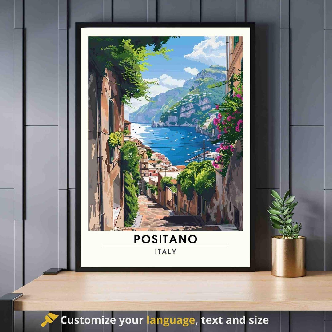 Positano Poster | Positano, Italy Travel Print - Etsy UK